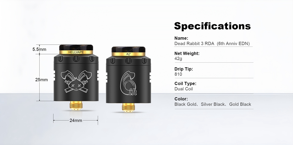 Hellvape Dead Rabbit 3 RDA Atomizer 24mm 6th Anniversary ...