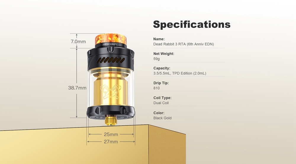 Hellvape Dead Rabbit 3 RTA 25mm 6th Anniversary Edition