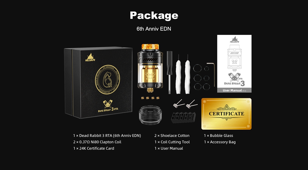 Hellvape Dead Rabbit 3 RTA 25mm 6th Anniversary Edition