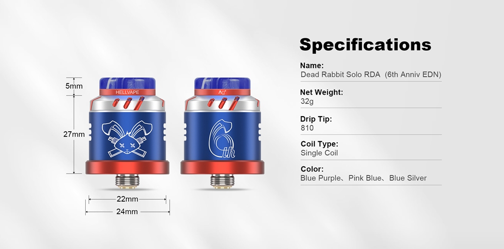 Hellvape Dead Rabbit Solo RDA 22mm 6th Anniversary Edition