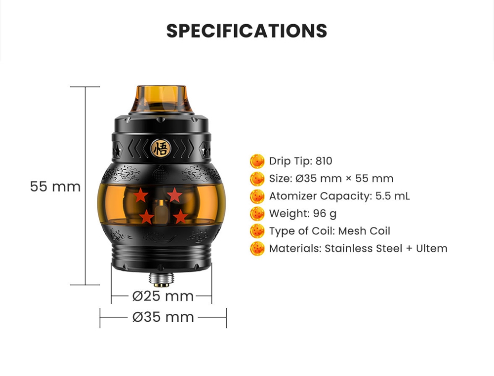 Fumytech Dragon Ball Sub Ohm Tank 5.5ml
