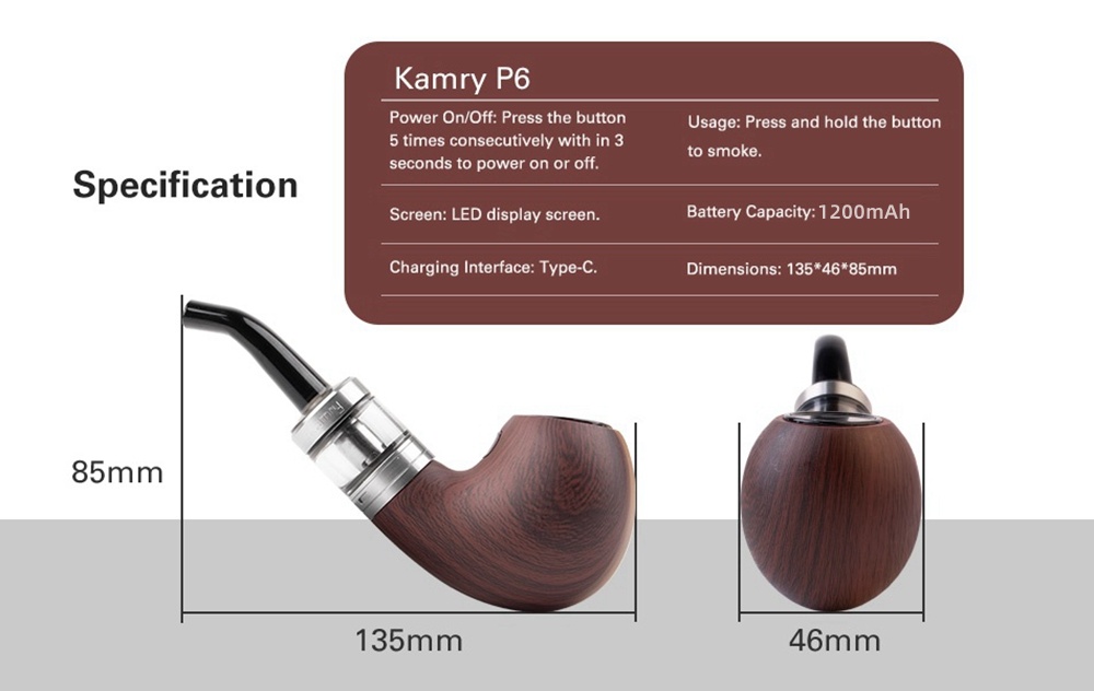 Kamry P6 LED Epipe Kit 1200mAh