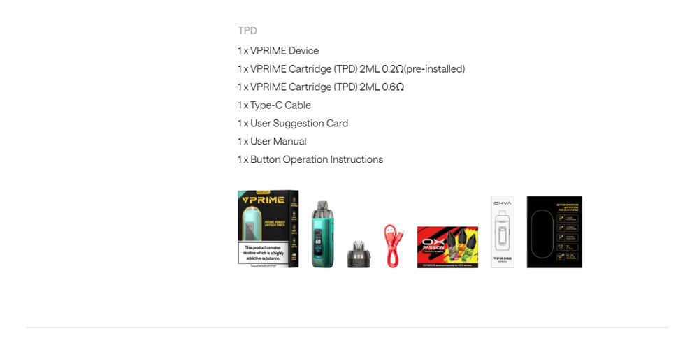 OXVA VPRIME Pod Mod Kit 2600mAh 5ml